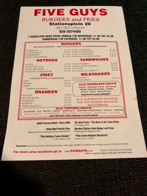 Five Guys Burgers and Fries (Or: I am jealous of Utrecht) | Life in the ...